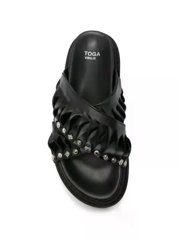 TOGA VIRILIS Studded Ruffled Sandals