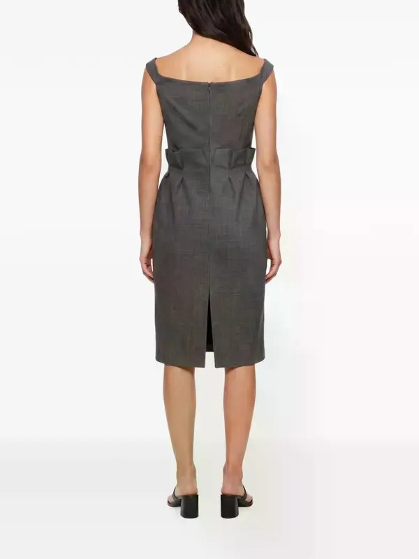 Magda Butrym 3d Floral-appliqué Draped Midi Dress - Grey
