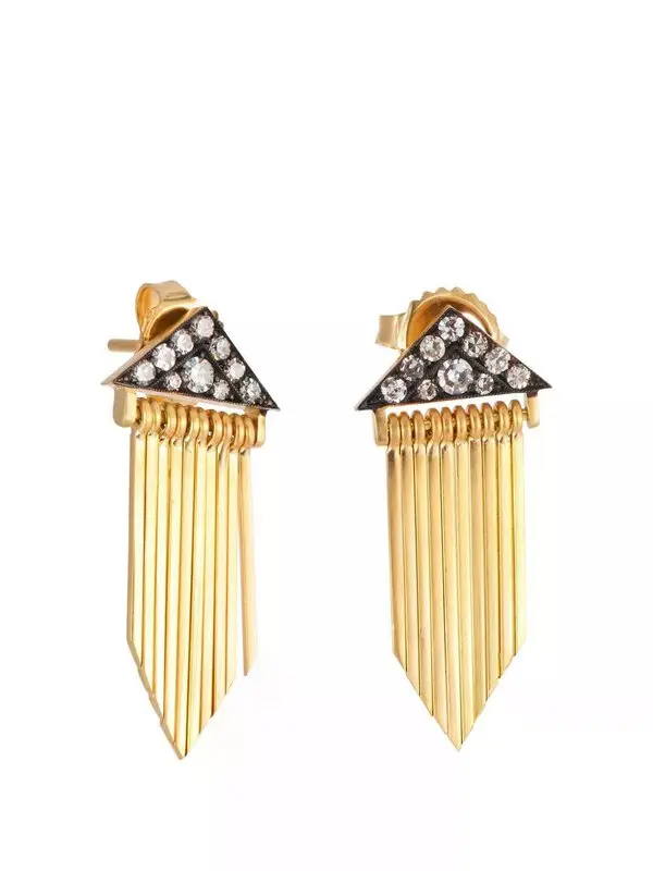 SYLVA & CIE Sima Diamond Fringe Earrings - Gold