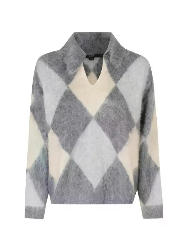 Seventy Argyle-knit Polo Sweater