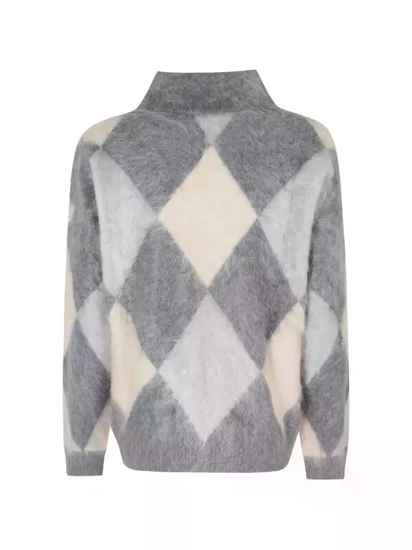 Seventy Argyle-knit Polo Sweater