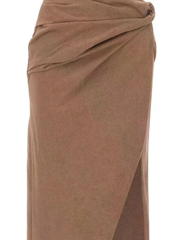 DIESEL® Draped Denim Midi Skirt