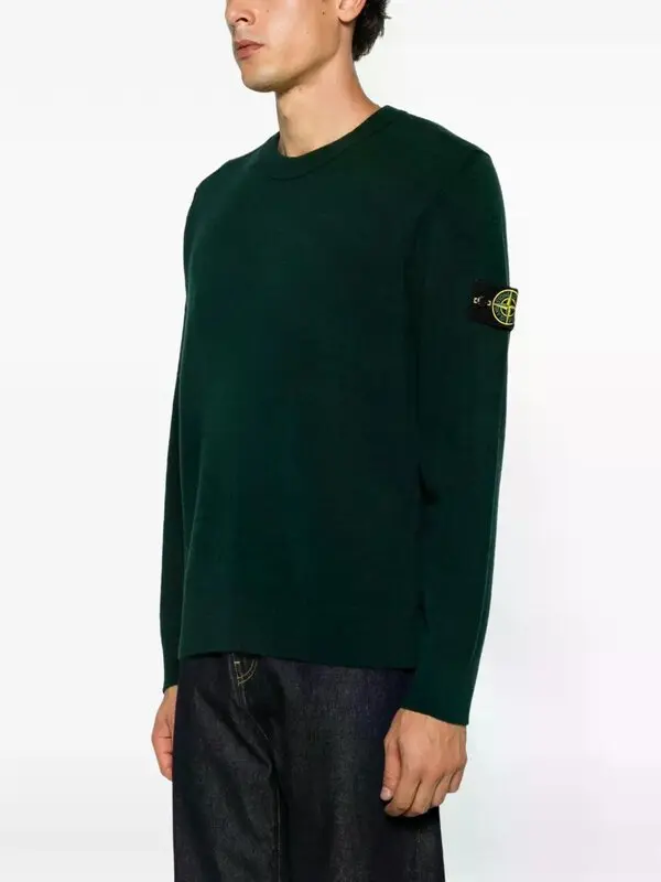 Stone Island Logo-patch Sweater - Green