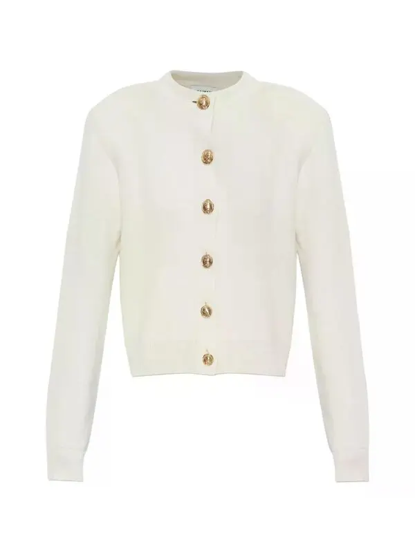 Balmain Shoulder-pad Button-up Wool Cardigan