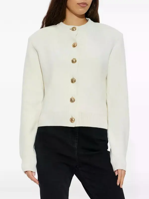 Balmain Shoulder-pad Button-up Wool Cardigan
