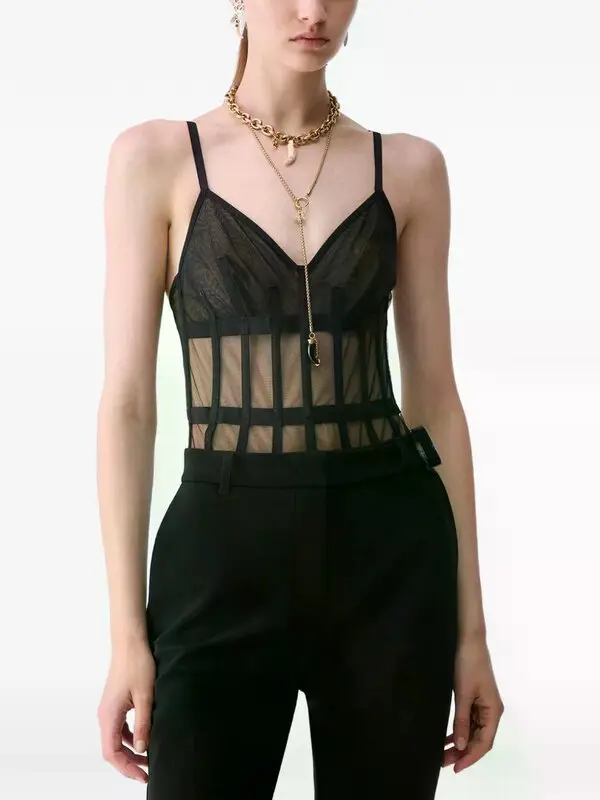 Liu Jo Tulle Structured Bodysuit