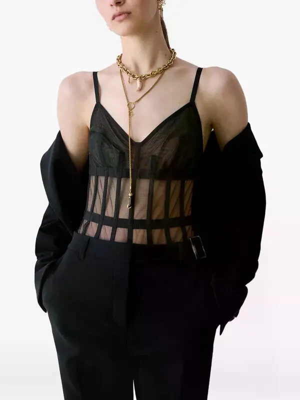 Liu Jo Tulle Structured Bodysuit