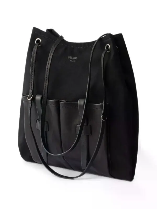 Prada Route Large Canvas And Leather Bag