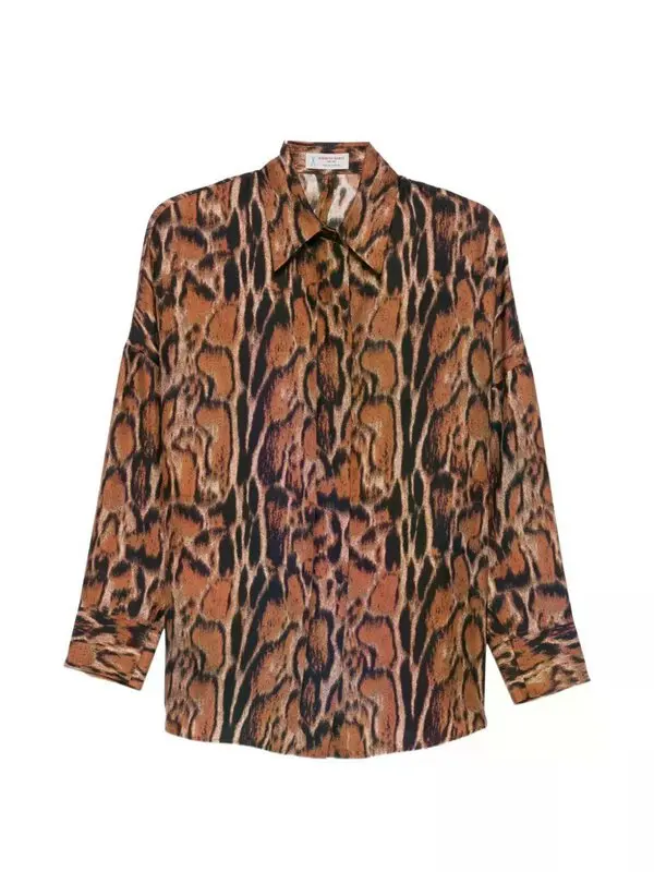 Alberto Biani Leopard-pattern Silk Shirt