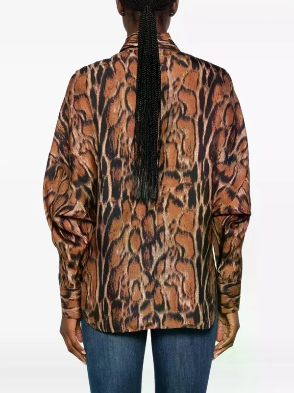 Alberto Biani Leopard-pattern Silk Shirt