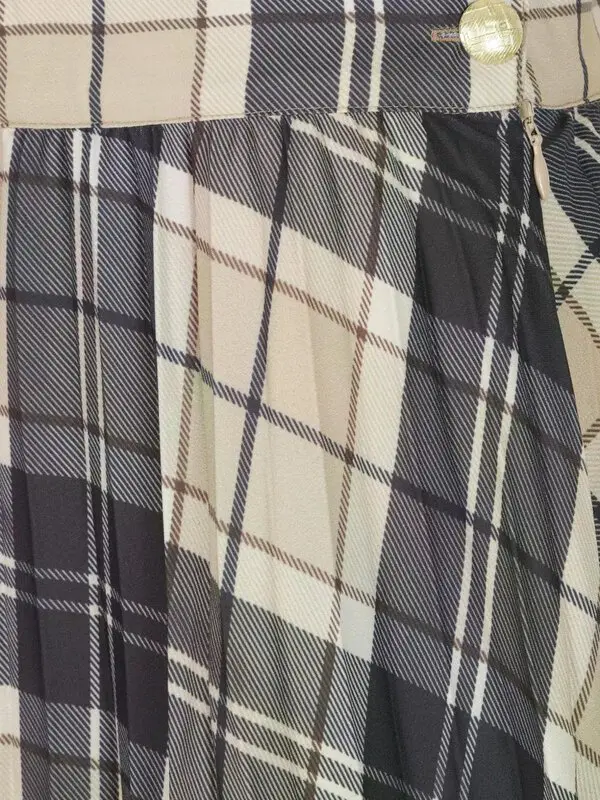 Barbour Birchwood Tartan Pleated Midi Skirt - Neutrals