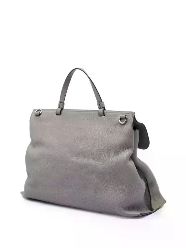 Gucci 2016-2026 Large Calfskin Bamboo Daily Satchel - Grey