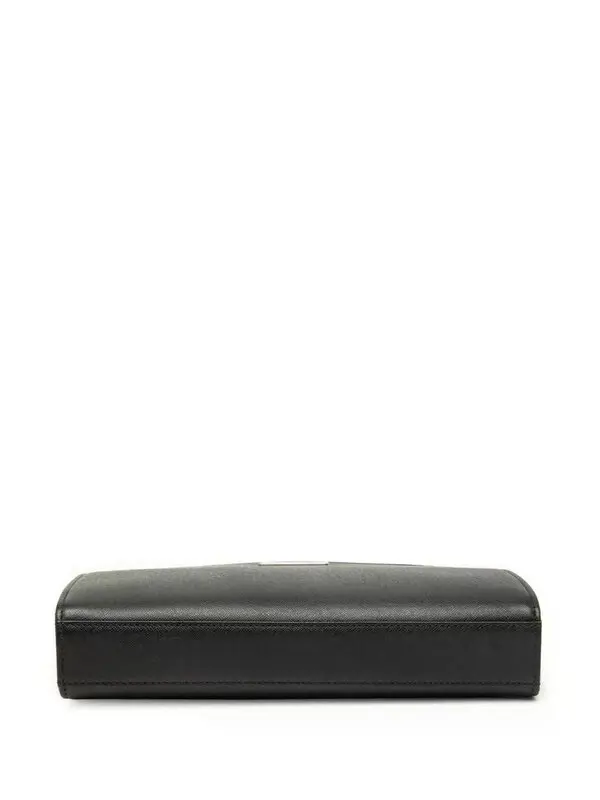 Burberry 2000-2017 Check Embossed Leather Trimmed Clutch Bag