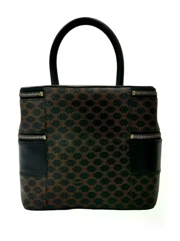 Celine 1996 Macadam Coated Canvas Double Zip Vanity Bag
