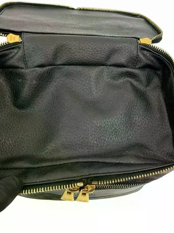 Celine 1996 Macadam Coated Canvas Double Zip Vanity Bag