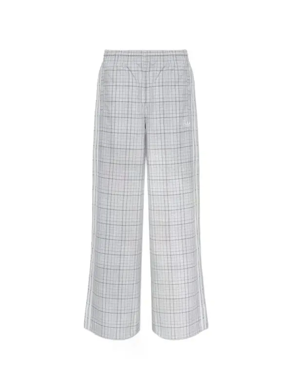Adidas Checked Wide-leg Track Pants - Grey