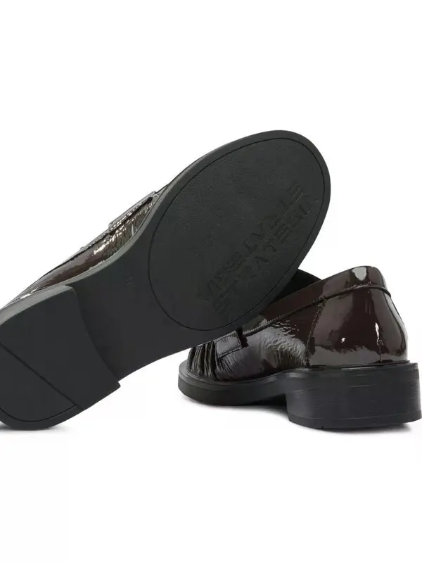 STRATEGIA SHOES Romy Crinkled-finish Loafers