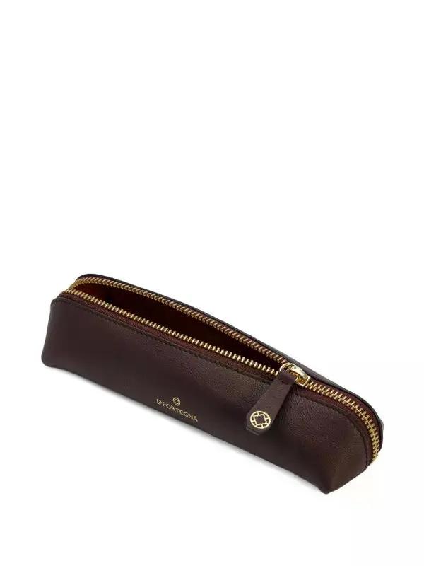 LA PORTEGNA Logo-print Leather Pencil Case