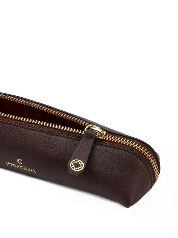 LA PORTEGNA Logo-print Leather Pencil Case