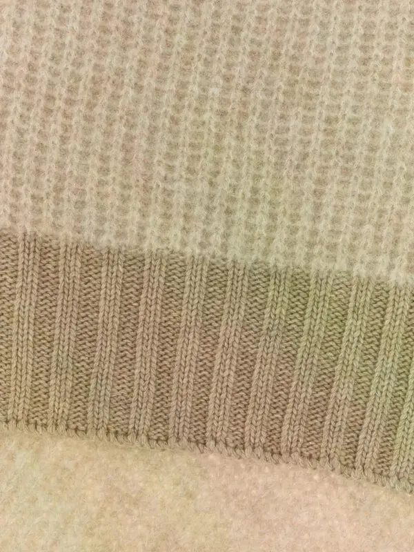 Stone Island Logo-patch Ribbed-knit Scarf - Neutrals