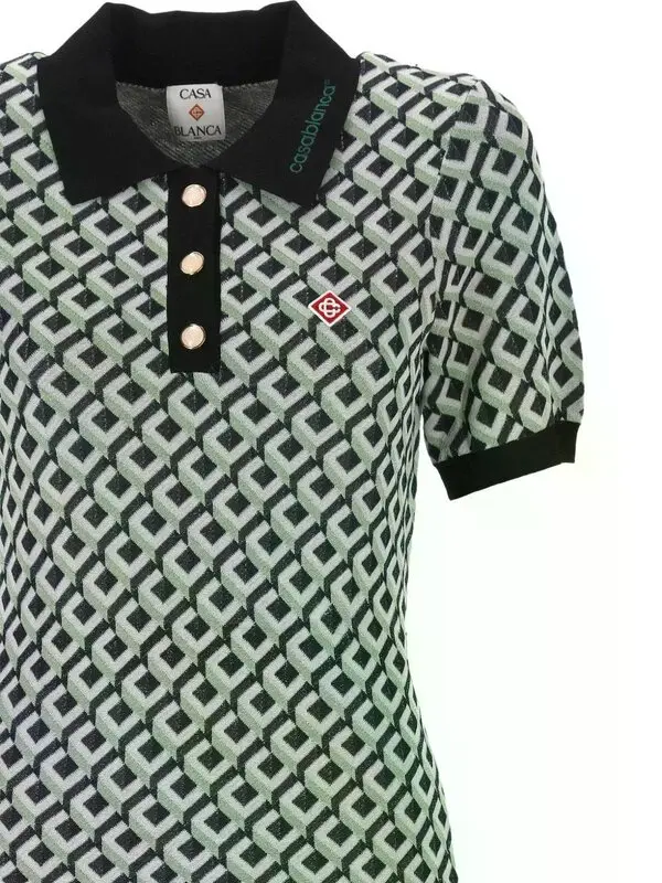 Casablanca Cubist Cc Monogram Polo Midi Dress