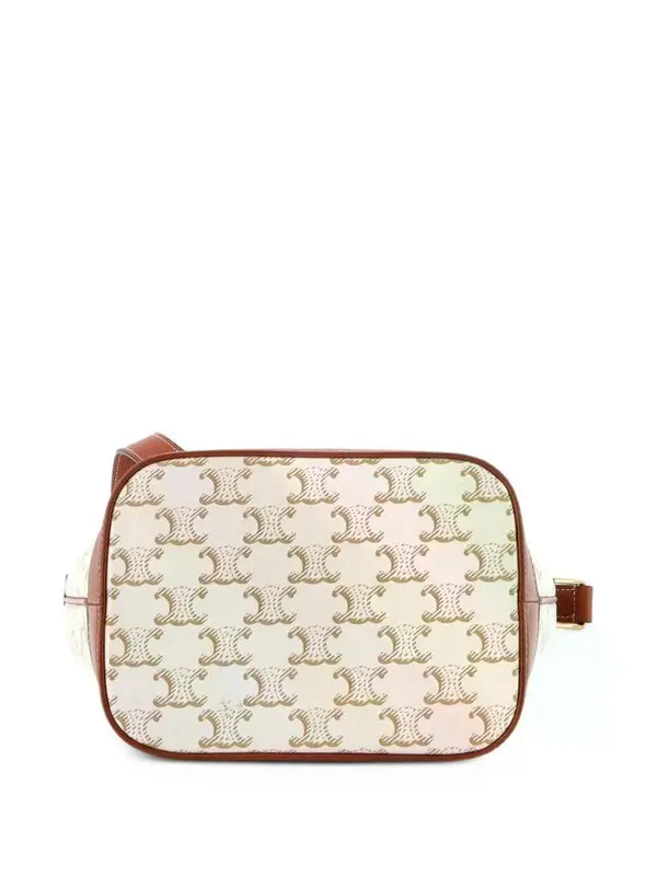 Celine Triomphe Coated Canvas Small Bucket Bag - Brown