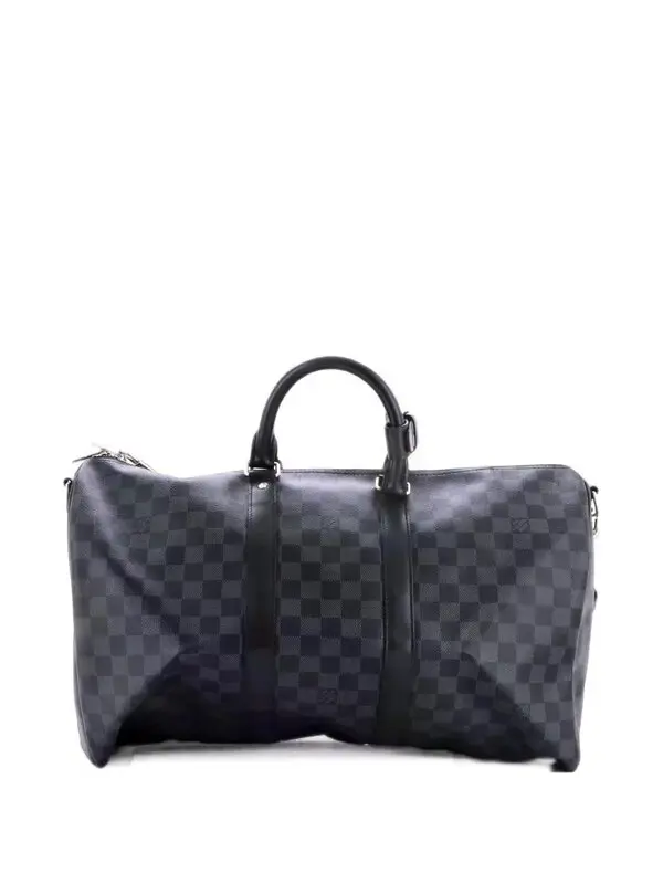LOUIS VUITTON Keepall Bandouliere Bag Damier Graphite 45 Travel Bag