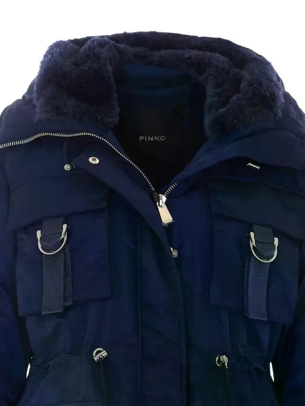 Pinko Passito Buckle-detail Down Coat