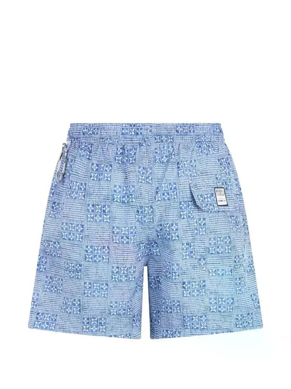 Fedeli Printed Drawstring Swim Shorts