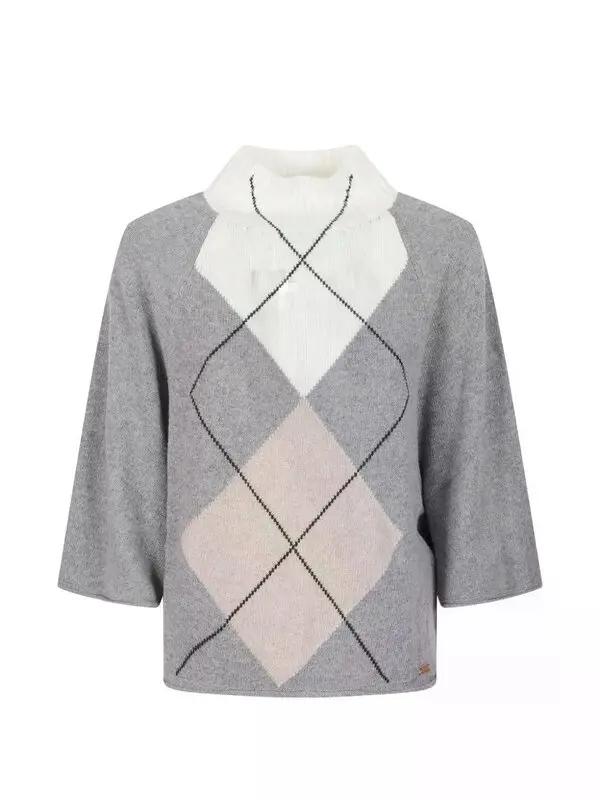 FAY Argyle-knit High-neck Sweater