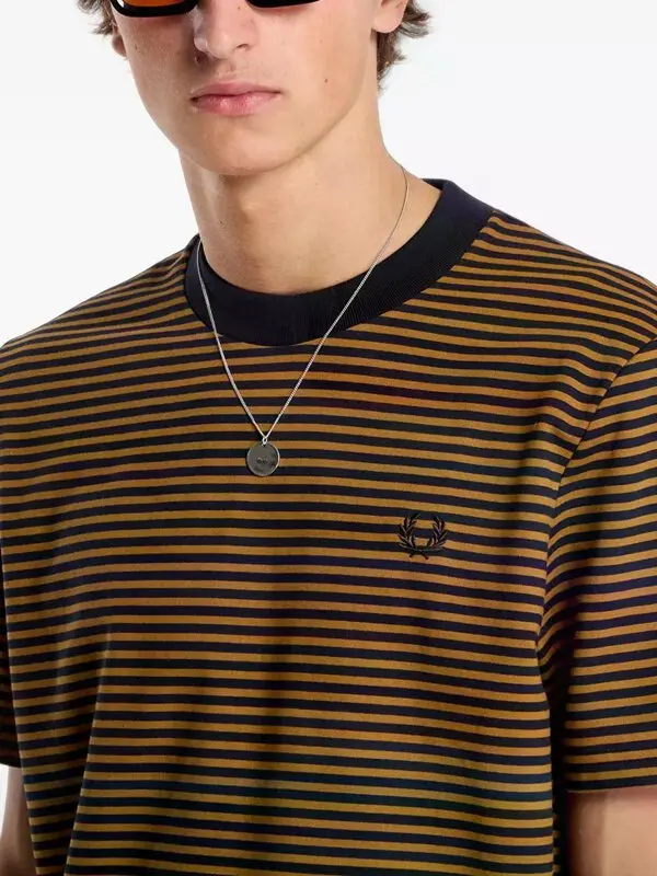 Fred Perry Fine-stripe T-shirt - Brown