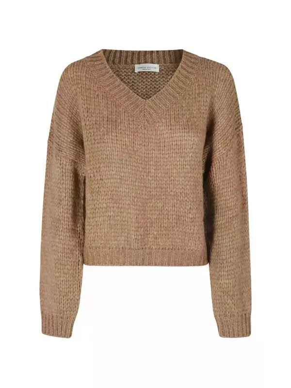 ROBERTO COLLINA Chunky-knit V-neck Sweater - Neutrals