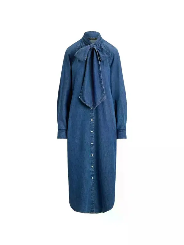 Ralph Lauren Tie-neck Midi Dress