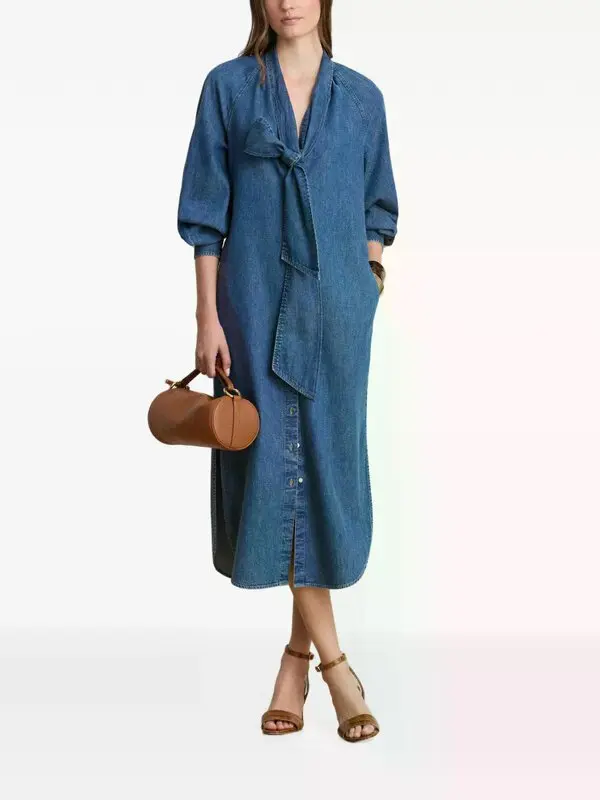 Ralph Lauren Tie-neck Midi Dress