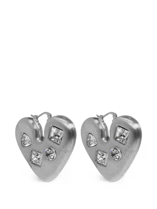 Jacquemus Crystal-embellished Heart-shaped Earrings
