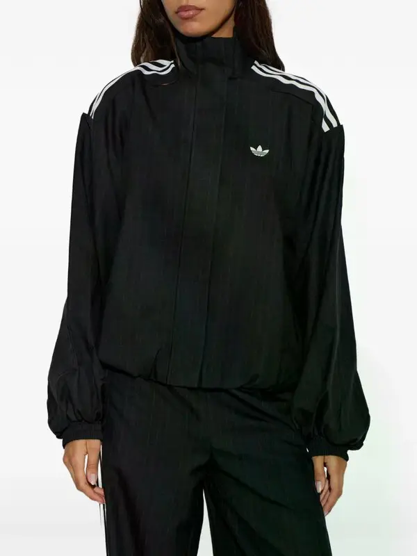 Adidas Embroidered-logo Pinstripe Jacket