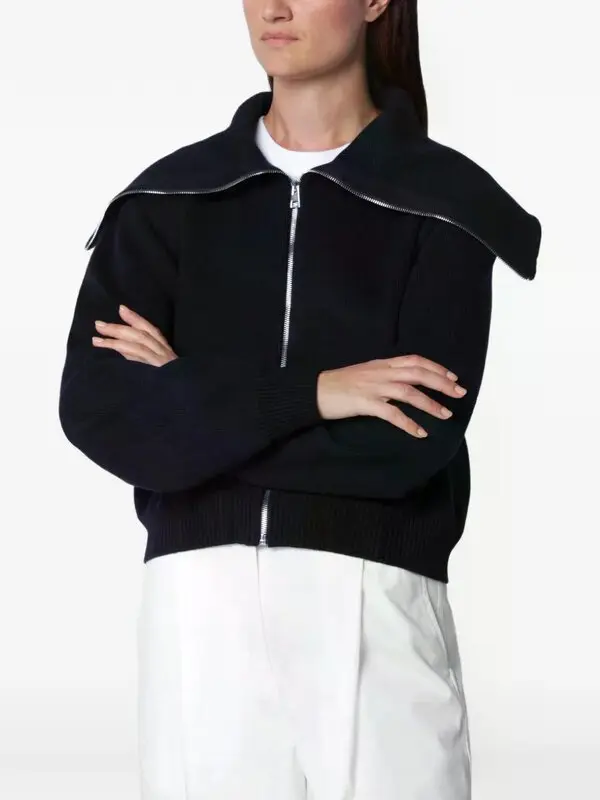 RÓHE Sailor-collar Zip-up Cardigan