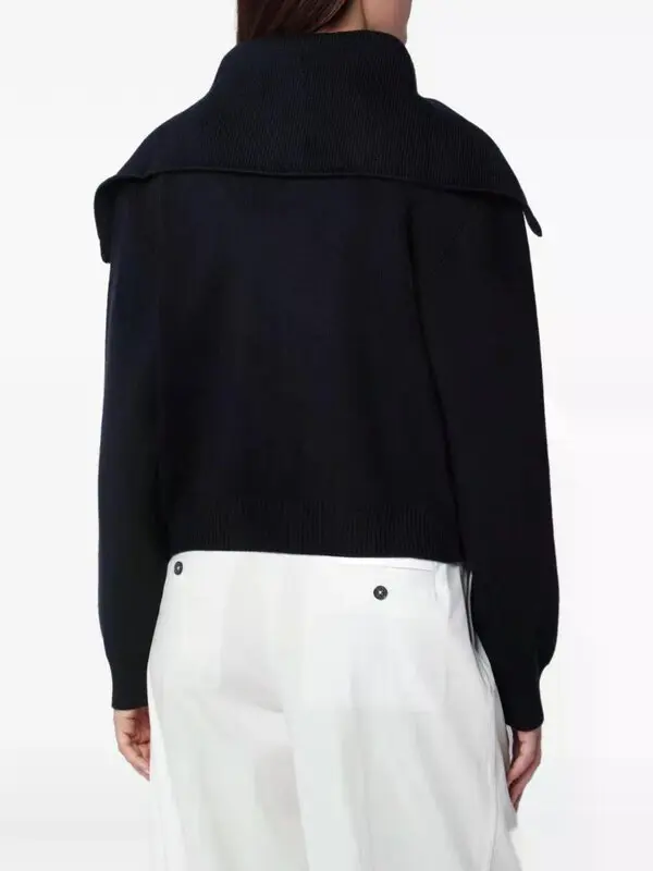 RÓHE Sailor-collar Zip-up Cardigan