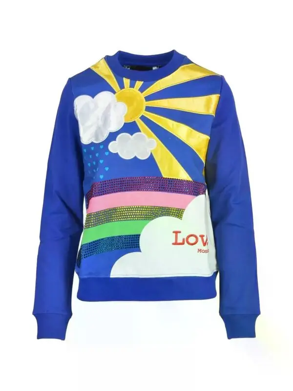 Moschino Rhinestone-embellished Crew-neck Sweatshirt