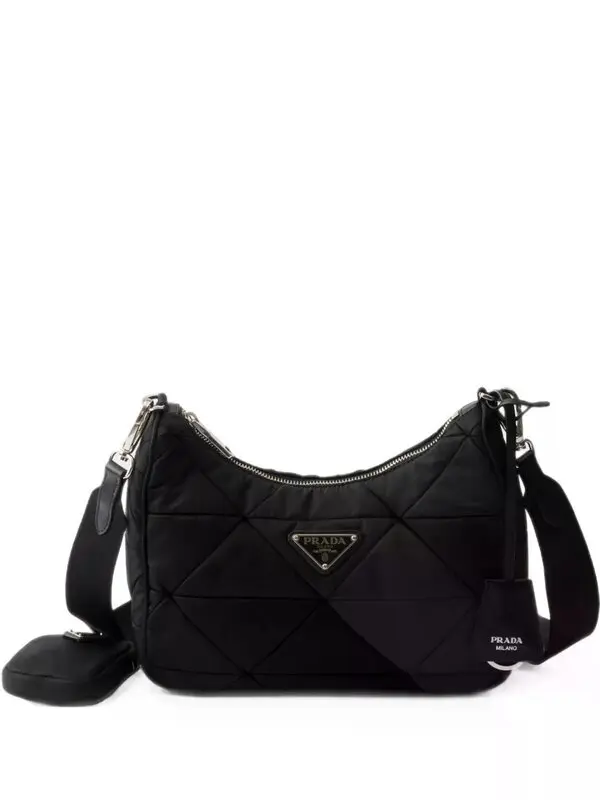 Prada Quilted Re-nylon Shoulder Bag - Black