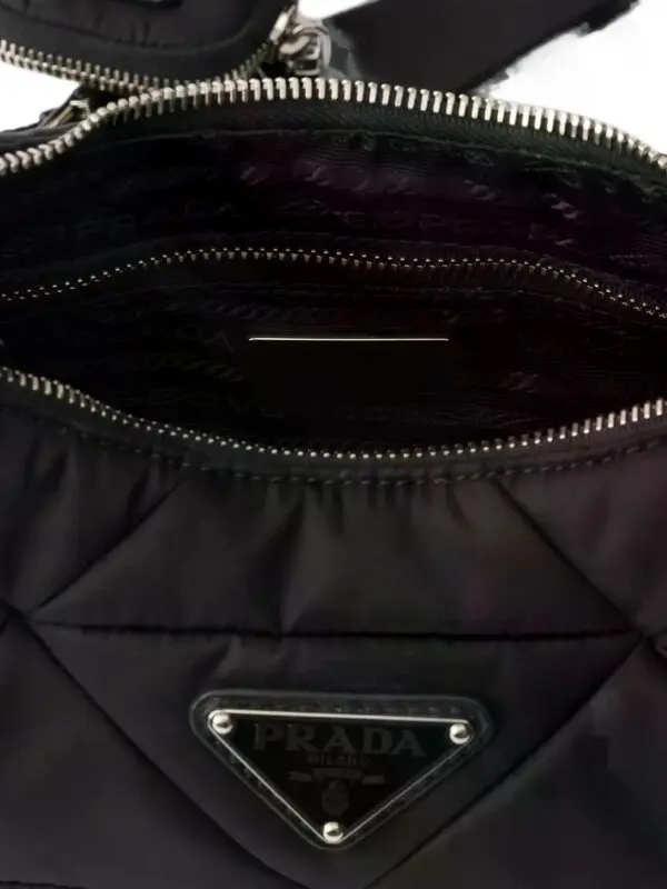 Prada Quilted Re-nylon Shoulder Bag - Black