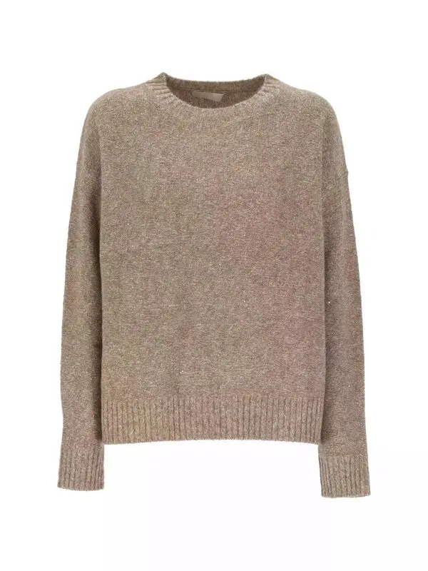 ELEH Sequin-embellished Ribbed-trim Sweater