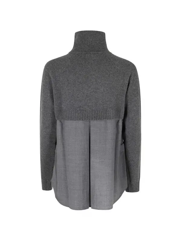 SEMICOUTURE Meg Panelled Half-zip Sweater - Grey