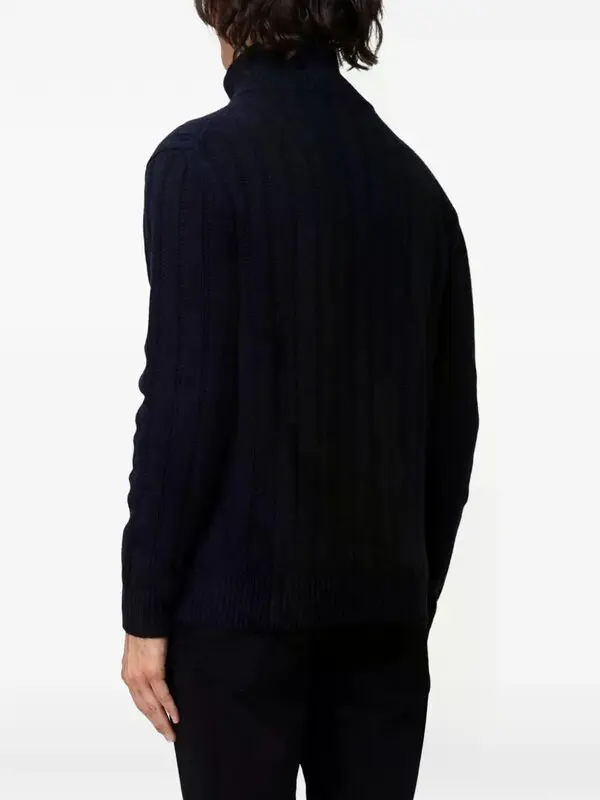 BROOKSFIELD Ribbed-knit Wool Cardigan