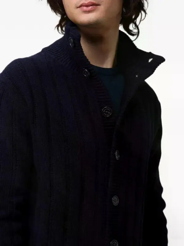 BROOKSFIELD Ribbed-knit Wool Cardigan