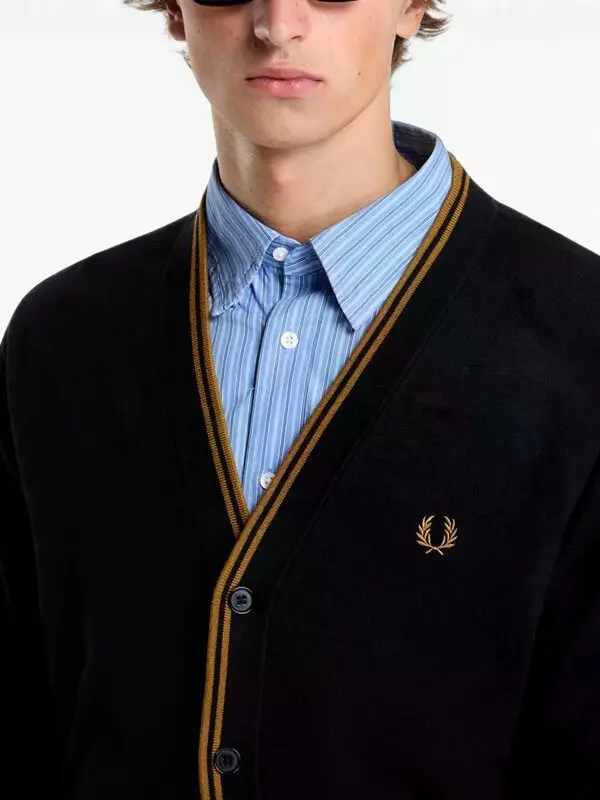 Fred Perry Twin-tipped Logo-embroidered Cardigan