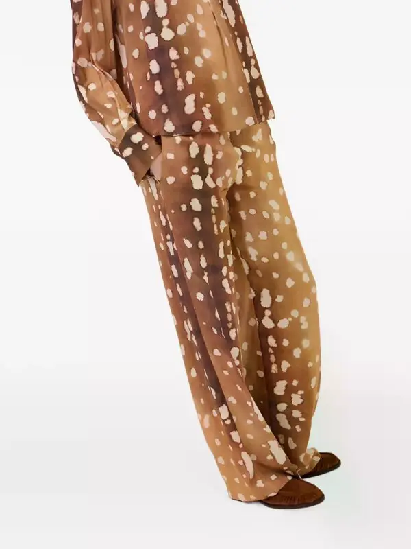OTTOD'AME Spotted-print Drawstring Wide-leg Trousers