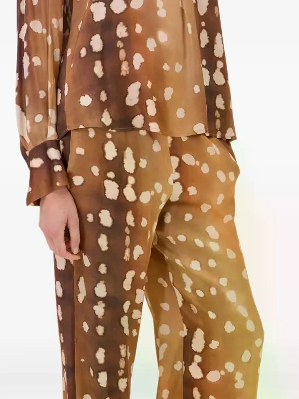 OTTOD'AME Spotted-print Drawstring Wide-leg Trousers