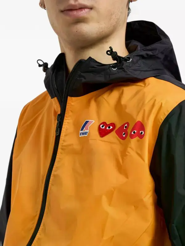 Play Comme Des Garcon X K-way Claude Heart-patch Colour-block Jacket