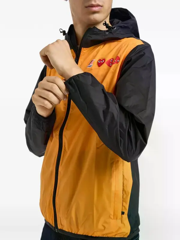 Play Comme Des Garcon X K-way Claude Heart-patch Colour-block Jacket